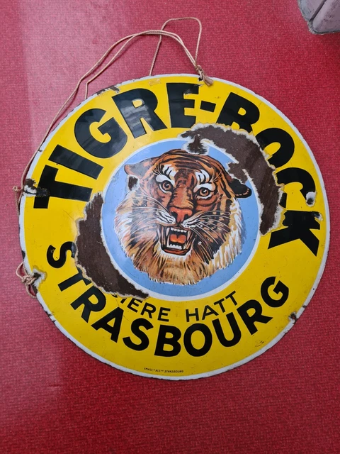 PLAQUE ÉMAILLÉE ANCIENNE Biere Tigre Bock/éclats Original D Epoque EUR 686,80 - PicClick FR