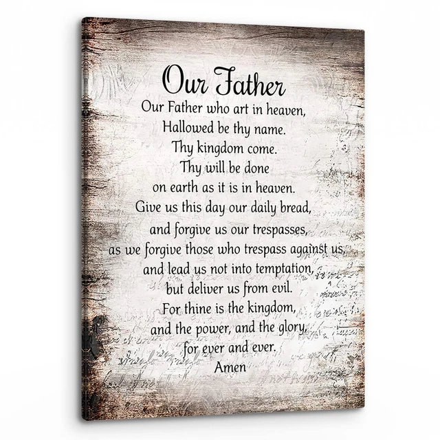 OUR FATHER PRAYER Wall DecorChristian the Lords Prayer Wall Art ...