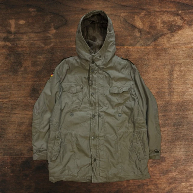 VINTAGE GERMAN ARMY Heavy Jacket Parka Olive Green Men’s Large with ...