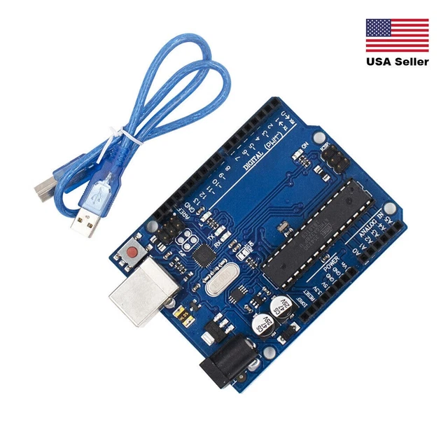 NEW UNO R3 ATmega328P ATMEGA16U2 Board For Arduino Compatible+USB Cable ...