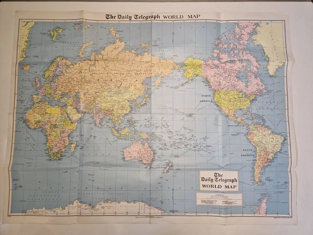 THE DAILY TELEGRAPH World Map ephemera globe cartography vintage £1.75 ...