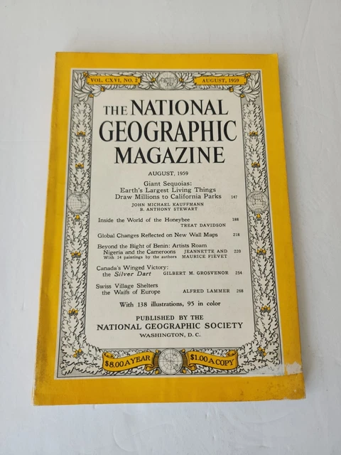 NATIONAL GEOGRAPHIC MAGAZINE August 1959 No Map £7.44 - PicClick UK