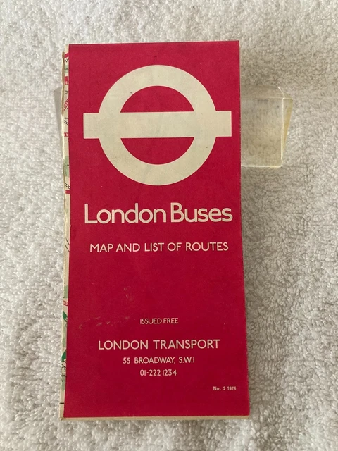 LONDON BUSES MAP and List of Routes London Transport No 2 1974 £2.00 ...