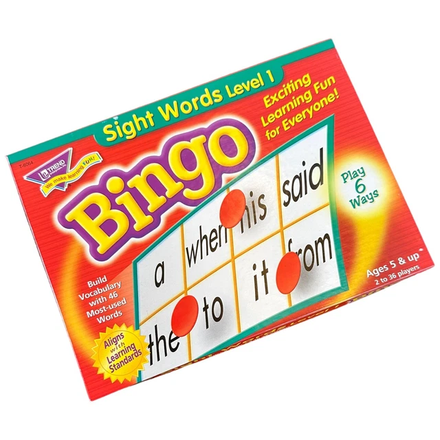 TREND ENTERPRISES: SIGHT Words Level 1 Bingo Game $9.99 - PicClick
