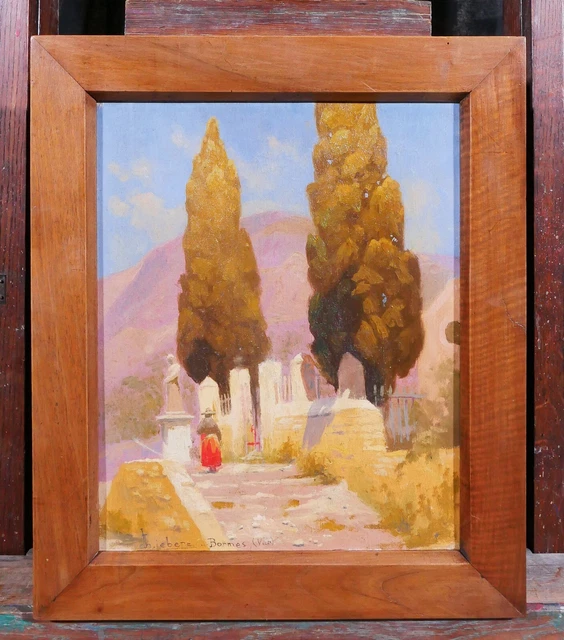 PAINTING ANTIQUE BORMES-LES-MIMOSAS Var Liebert Landscape Provence ...