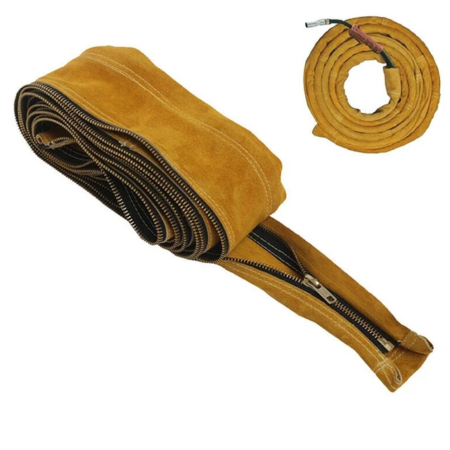 TIG MIG WELDING Torch Cable Cover 15ft Long 4in Wide Cowhide Leather W ...