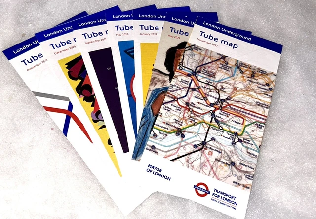 LONDON UNDERGROUND TUBE Maps December 2019 - November 2022 (7 Maps) £3. ...
