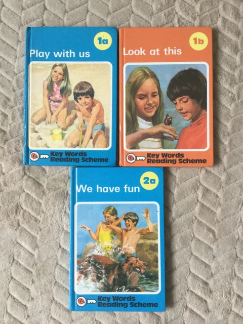 VINTAGE LADYBIRD KEY Words Reading Scheme Books Bundle X3 1A 1B 2A £3. ...