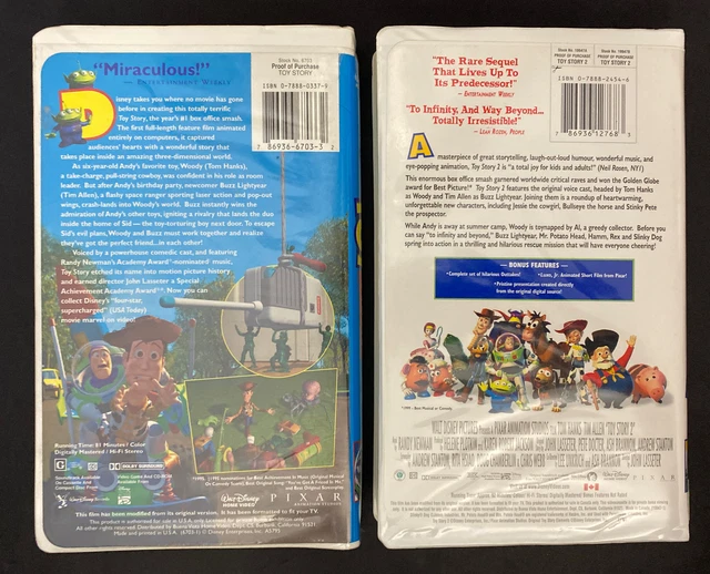 DISNEY PIXAR VHS Bundle: Toy Story & Toy Story 2, Pre-owned $14.95 ...