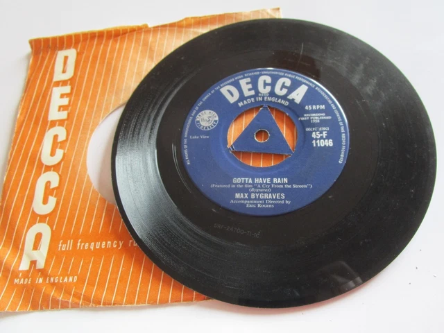 MAX BYGRAVES GOTTA Have Rain / Little Train Decca 45-F 11046 1958 7inch ...