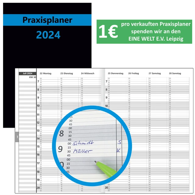 PRACTICE PLANNER 2024 A4 15min Clock Scheduler Appointment Book with ...
