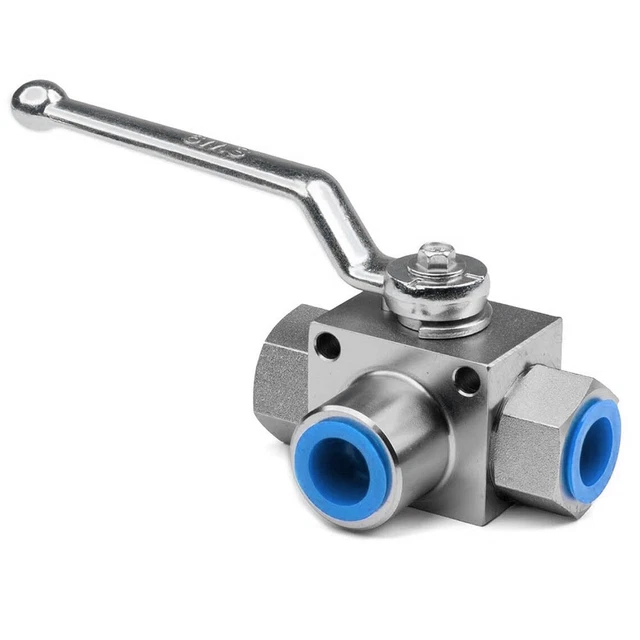 3 WAY BALL Valve High Pressure 500 Bar G1/4 G3/8 G1/2 G3/4 Manual ...