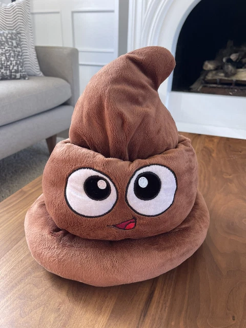 SIX FLAGS POOP Emoji Brown 12” Plush Hat EUC! Cute! PICTURE SOMEONE YOU ...