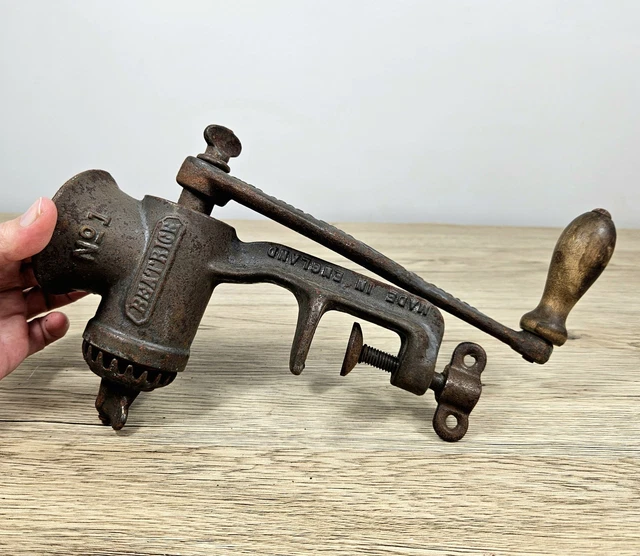 BEATRICE NO 1 Cast Iron Large Hand Crank Meat Grinder Mincer Antique ...