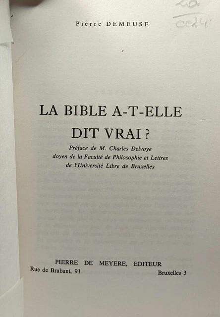 LA BIBLE A-T-ELLE dit vrai | Demeuse Pierre | Bon état EUR 47,00 ...