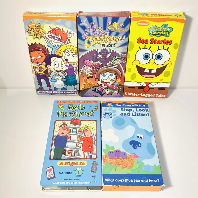 NICKELODEON VHS TAPES Fairly Odd Parents Rugrats Blues Clues SpongeBob ...