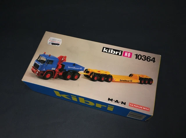 KIBRI 10364 BAUKASTEN MAN 3 Achs Zugmaschine mit Spezialtransport H0 1: ...