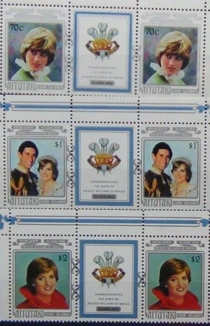 AITUTAKI 1982 - Princess Diana 21st Birthday - Set of 3 in Gutter Pairs - MNH EUR 5,30 - PicClick FR