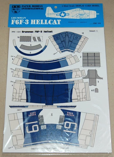 PMI 104 PAPER Models International - Grumman F6F-3 Hellcat - 1:32 EUR ...