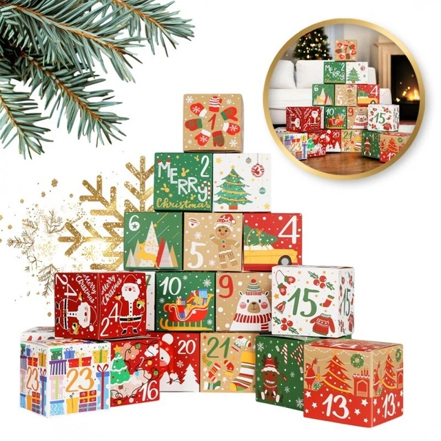 ADVENT CALENDAR DIY Colorful Boxes Christmas Decorations Hobby £10.48 ...