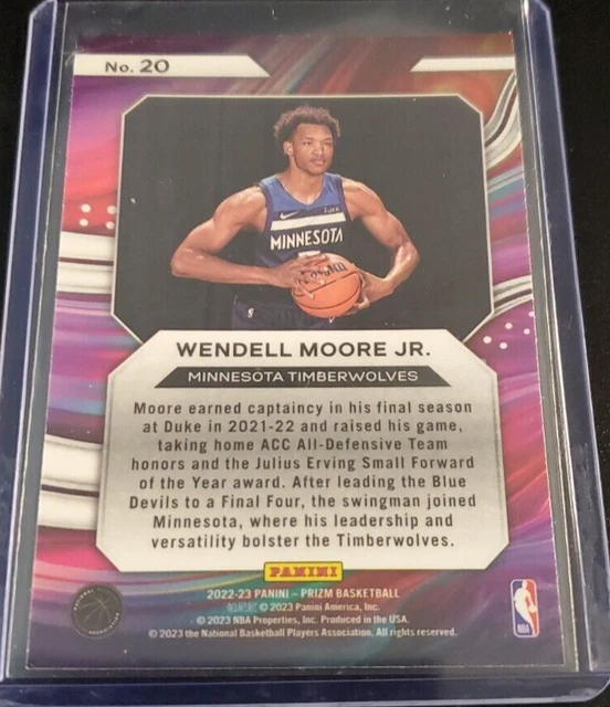 2022 23 Panini Prizm Wendell Moore Jr Instant Impact Rc 20