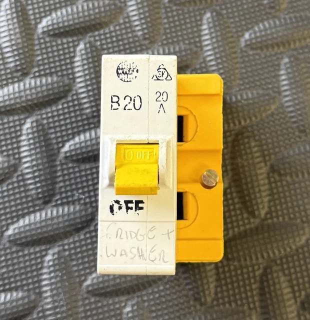 WYLEX 20A TYPE B Push/Plug-In Circuit Breaker ~ B20 20 Amp MCB ~Inc ...