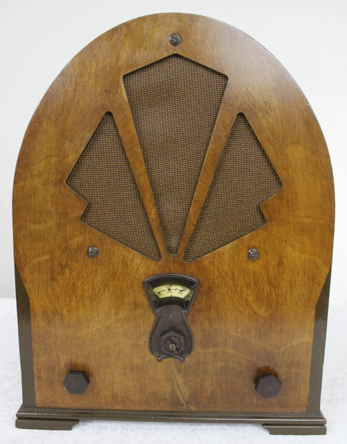 1930S VINTAGE VALVE Radio in Cathedral style, Marconi PT2 valve and EMI ...