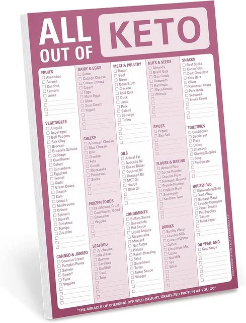 ALL OUT OF Pad (Keto), Keto Diet Grocery List Note Pad, 6 X 9-Inches ...