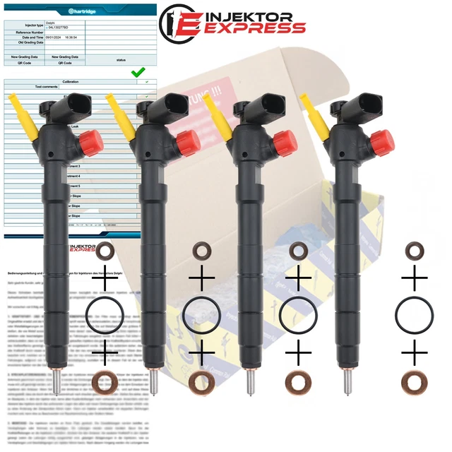 4X 04L130277BD - 28565336 Delphi Injektor für Audi, Seat, Skoda, VW 1.6 ...