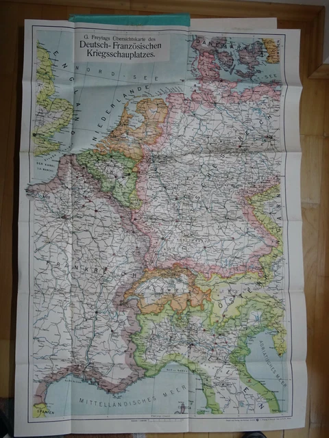 XXL LANDKARTE MAP Allemagne France Italie Belgique Austro Monarchie Wk ...