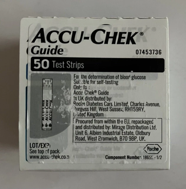 50 ACCU-CHEK® GUIDE Blood Glucose Test Strips SEALED EXPIRES May 2024 £ ...