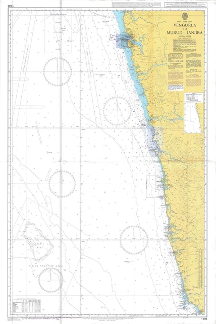 1508 INDIA WEST Coast Vengurla Murud Janjira Chart Map Maritime Marine ...