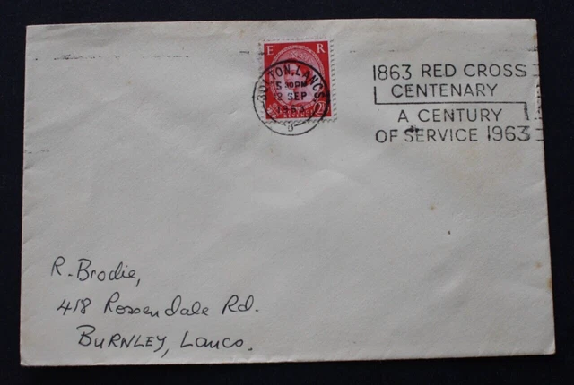 '1863 RED CROSS CENTENARY' Bolton, Lancs. 1963 Slogan postmark cover £1 ...