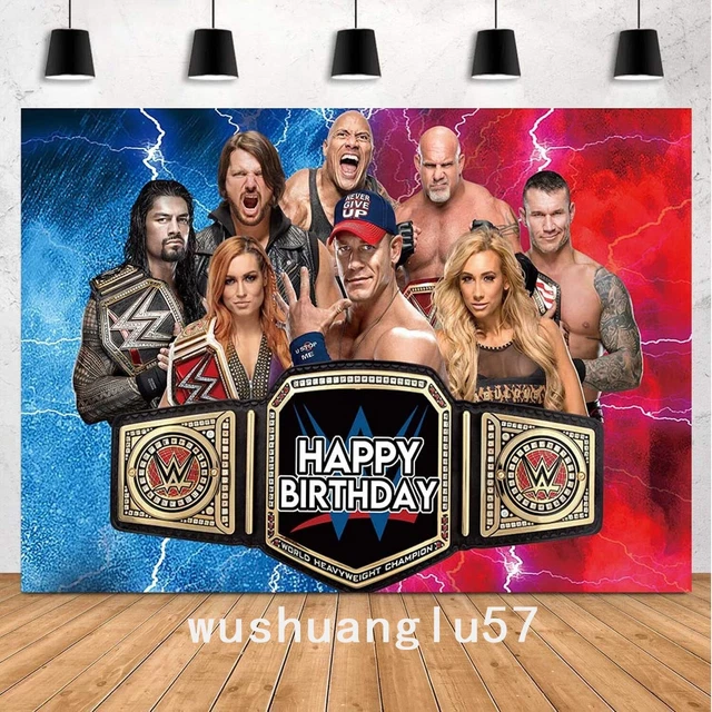 WWE WRESTLING BIRTHDAY Backdrop Photograph Background Party Banner ...