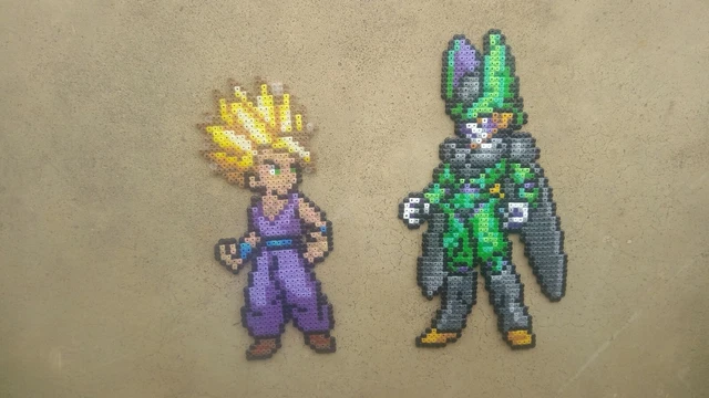 GOHAN SSJ2 AND Cell - Perler Beads / Pixel Art £16.62 - PicClick UK