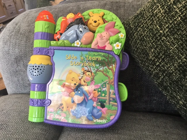 DISNEY VTECH WINNIE The Pooh Slide 'n Learn Storybook rare Vtech fully ...