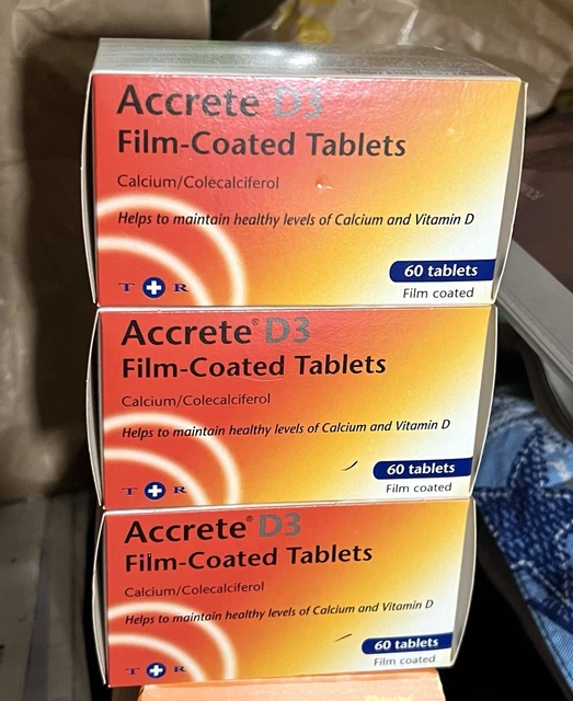 ACCRETE D3 FILM-COATED Tablets Calcium/Colecalciferol 3 x Box 60 ...