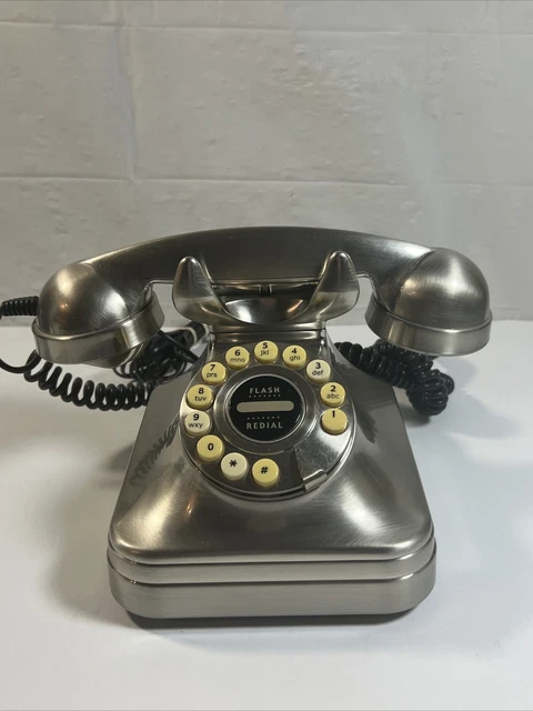 VINTAGE GRAND PHONE Corded Push Button W/flash Redial Metallic £24.77 ...