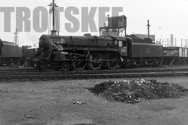 LARGER NEGATIVE BR British Railways Steam Loco 73011 Class Std 5 Derby ...