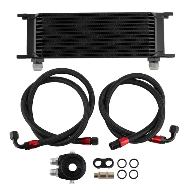 13 ROW AN-10 Engine Transmission Oil Cooler & Filter Adapter & Fuel ...