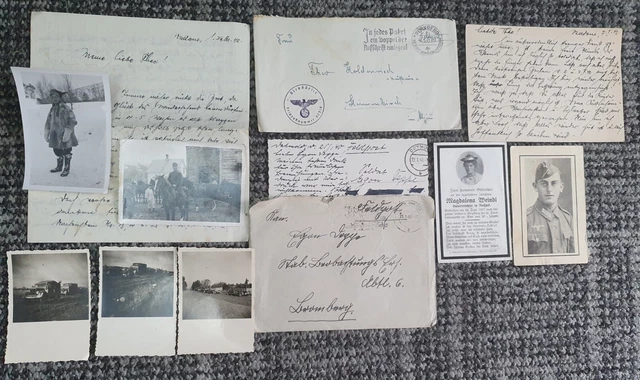 ORIGINAL GERMAN WW2 Bundle/lot Soldiers letters.Photos Death Cards. EUR ...