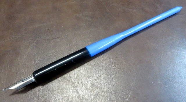 PENNA VINTAGE PORTA Pennino - Anni '50 - In Plastica Blu E Nera EUR 9 ...
