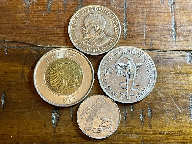 LOT OF 4 African Coins 🇪🇹 🇰🇪 🇸🇨 🇬🇭 2000-2014 Combined Shipping! $6.85 ...