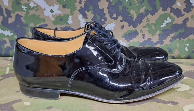BRITISH ARMY PARADE Shoes Black Patent Leather Uniform Military Surplus ...