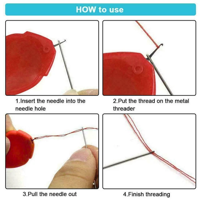 HAND SEWING NEEDLE Threader DIY Simple Craft Device Guide Threading ...