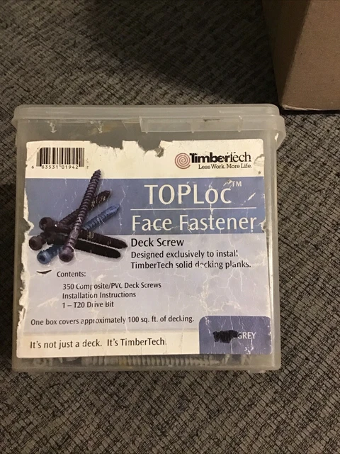 TOPLOC FACE FASTENERS for TimberTech Decking 2-1/2” 350 Screws T20 Bit ...