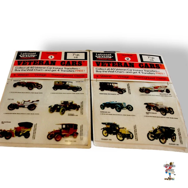 LETRASET ACTION TRANSFERS Very RARE New - Vintage 1971 no2 vetran cars ...