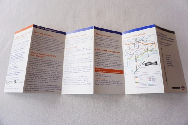 LONDON UNDERGROUND TUBE Map No Northern Line Bank Branch VGC £9.99 ...