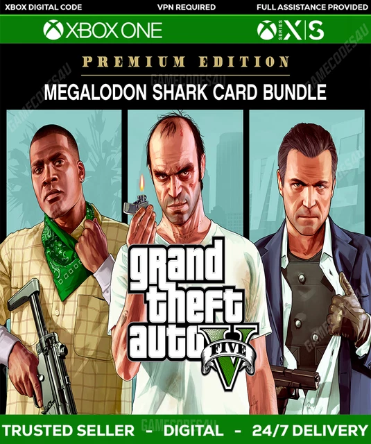 GTA V PREMIUM + Megalodon Shark Card - Xbox One Edition - VPN Argentina Key Code £12.15 ...
