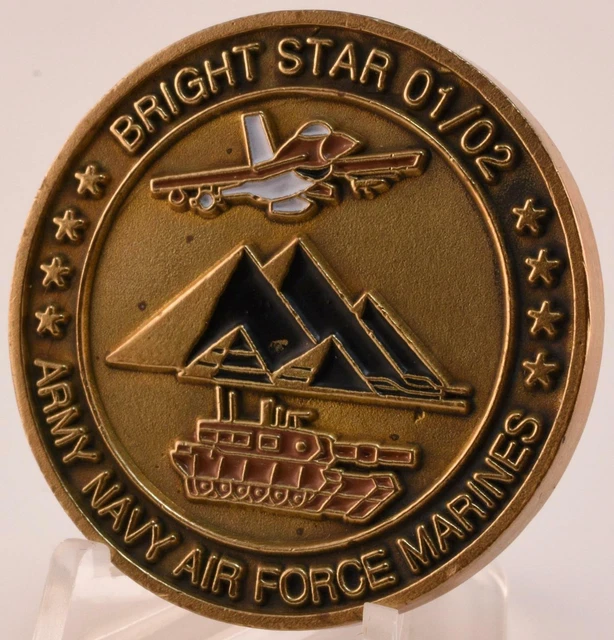 OPERATION BRIGHT STAR Challenge Münze Kairo Ägypten 01/02 US CENTCOM ...